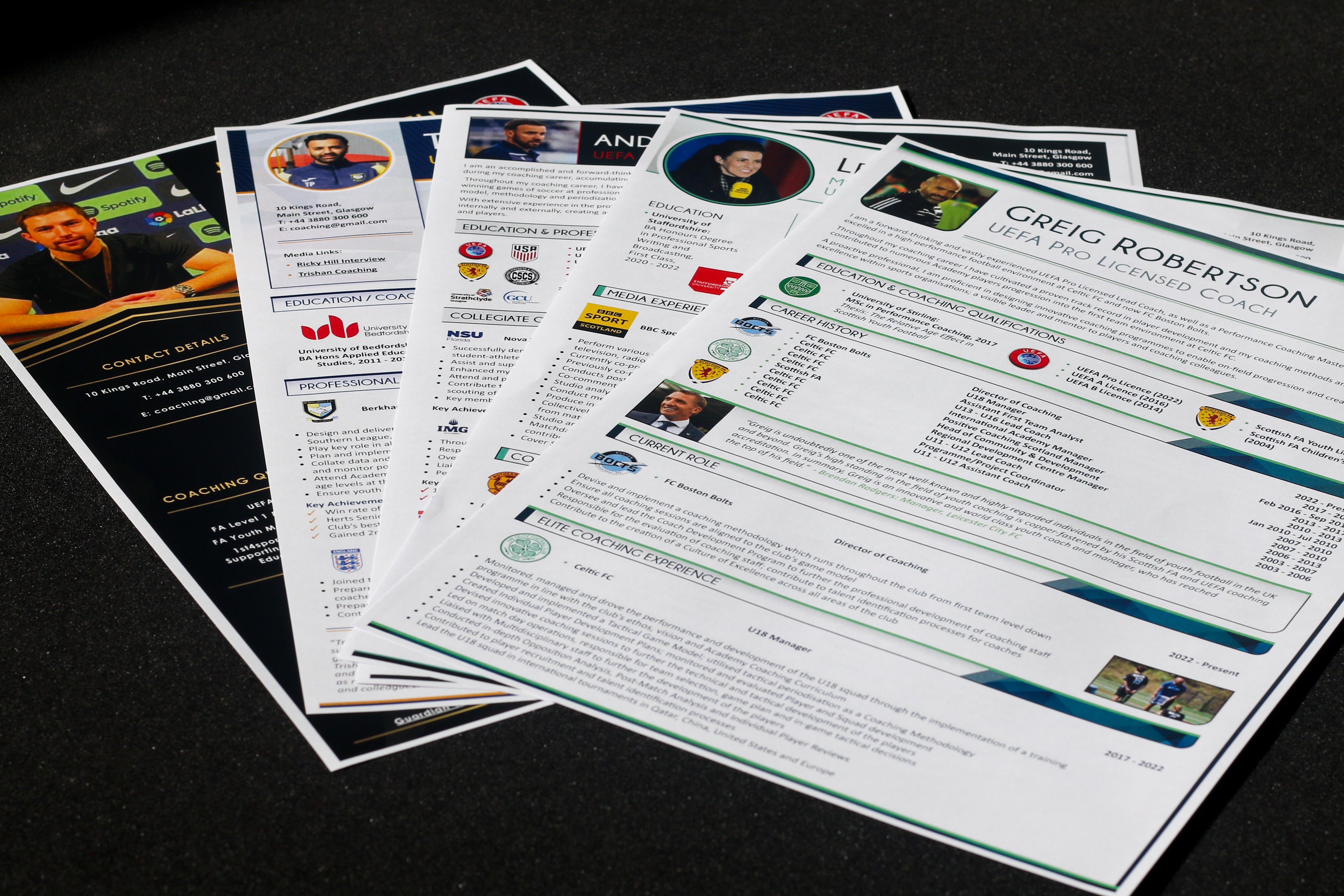 Graphically Designed Football CV – Football Careers